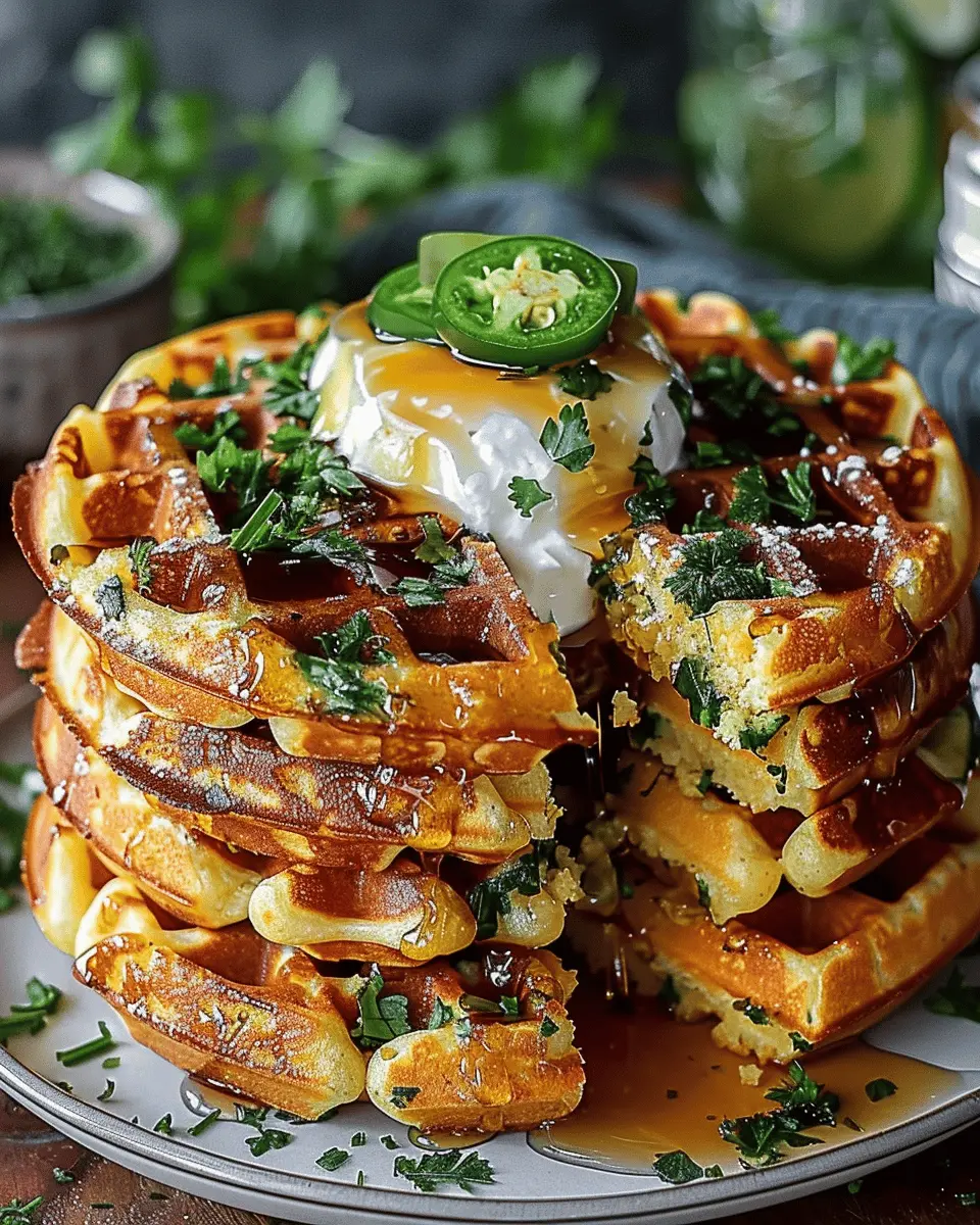 Cheddar Jalapeño Cornbread Waffles