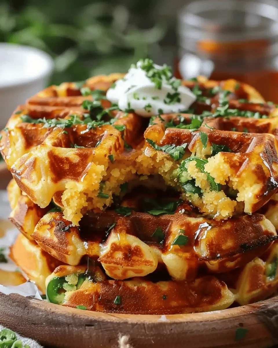 Cheddar Jalapeño Cornbread Waffles